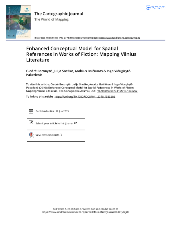 (PDF) Enhanced Conceptual Model for Spatial References in Works of Fiction: Mapping Vilnius ...