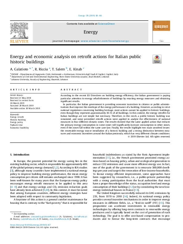 (PDF) Energy and economic analysis on retrofit actions for Italian ...
