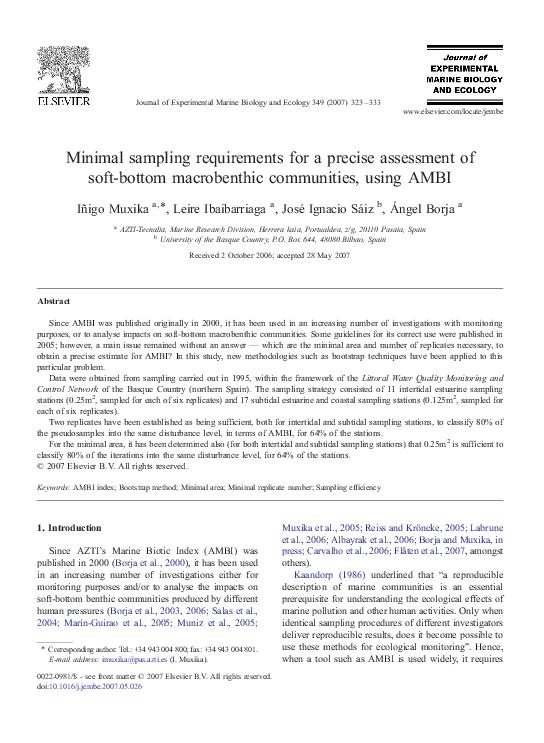 (PDF) Minimal sampling requirements for a precise assessment of soft ...