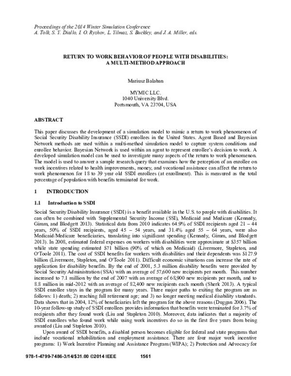 (PDF) Return to work behavior of people with disabilities: A multi ...