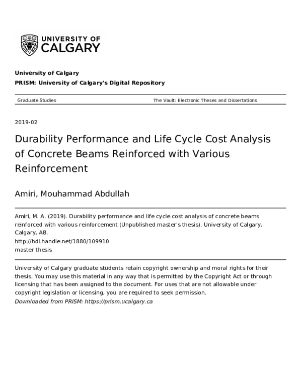 (PDF) Durability Performance and Life Cycle Cost Analysis of Concrete ...