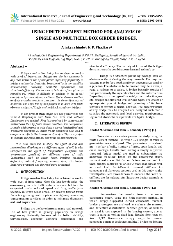 Pdf Using Finite Element Method For Analysis Of Single And Multicell