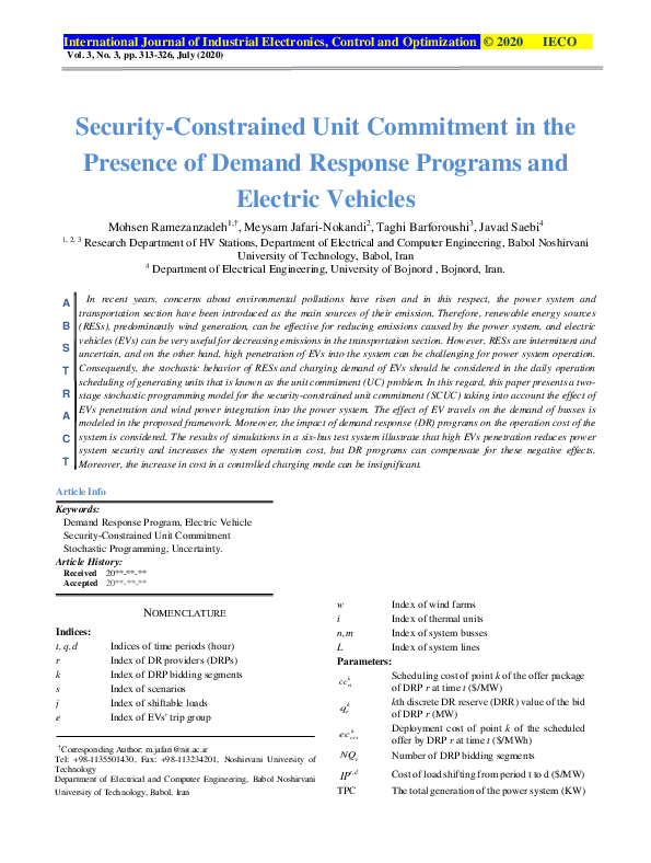 Pdf Security Constrained Unit Commitment In The Presence Of Demand