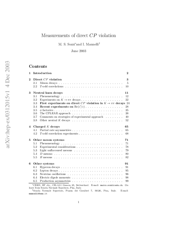 (PDF) Measurements of direct CP violation