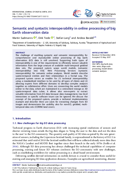 (PDF) Interoperability in Big Earth Observation Data