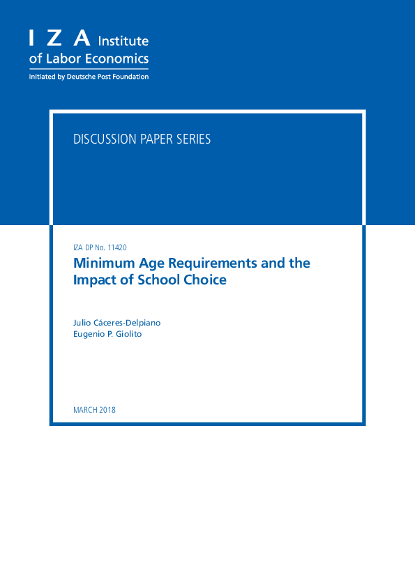 (PDF) Minimum Age Requirements and the Impact of School Choice