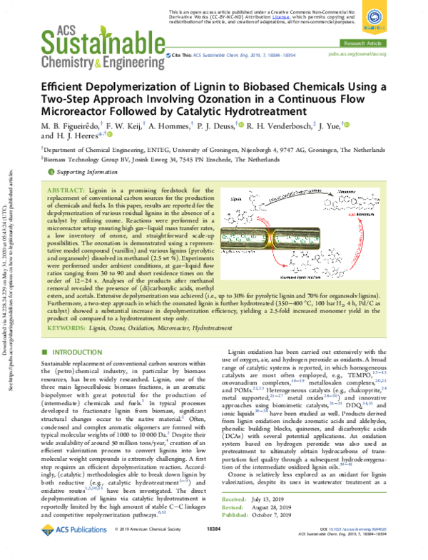 (PDF) Efficient Depolymerization of Lignin to Biobased Chemicals Using a Two-Step Approach ...
