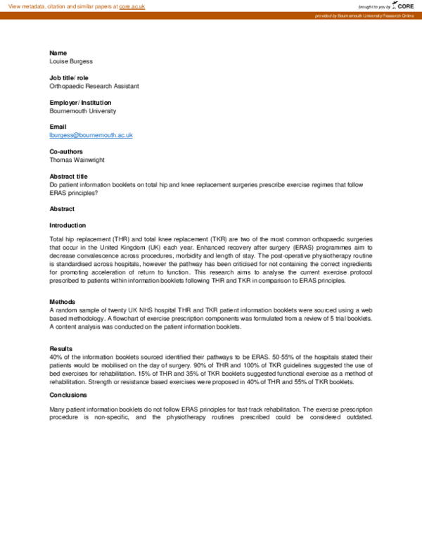 (PDF) Do patient information booklets on total hip and knee replacement ...