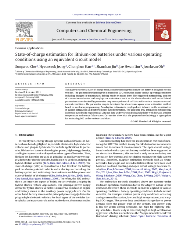 Pdf State Of Charge Estimation For Lithium Ion Batteries Under