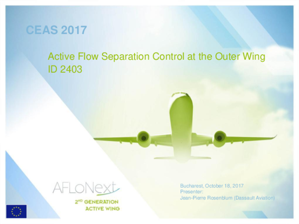 (PDF) Active flow separation control at the outer wing