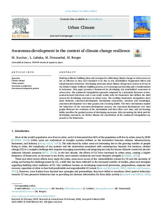 (PDF) Awareness-development in the context of climate change resilience
