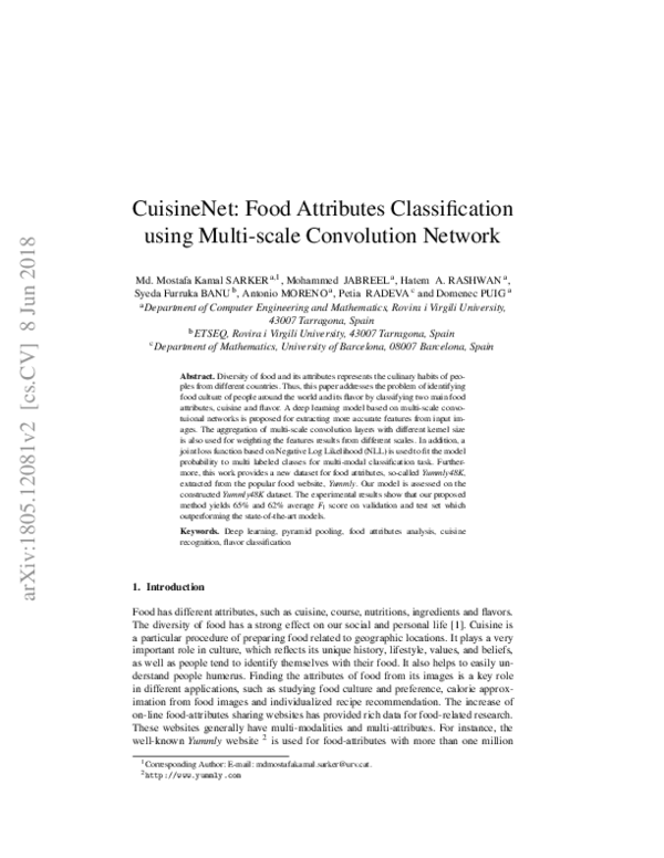 (PDF) CuisineNet: Food Attributes Classification using Multi-scale ...
