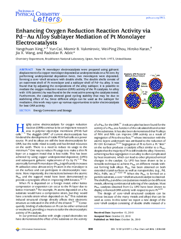 (PDF) Enhancing oxygen reduction reaction activity and stability of ...