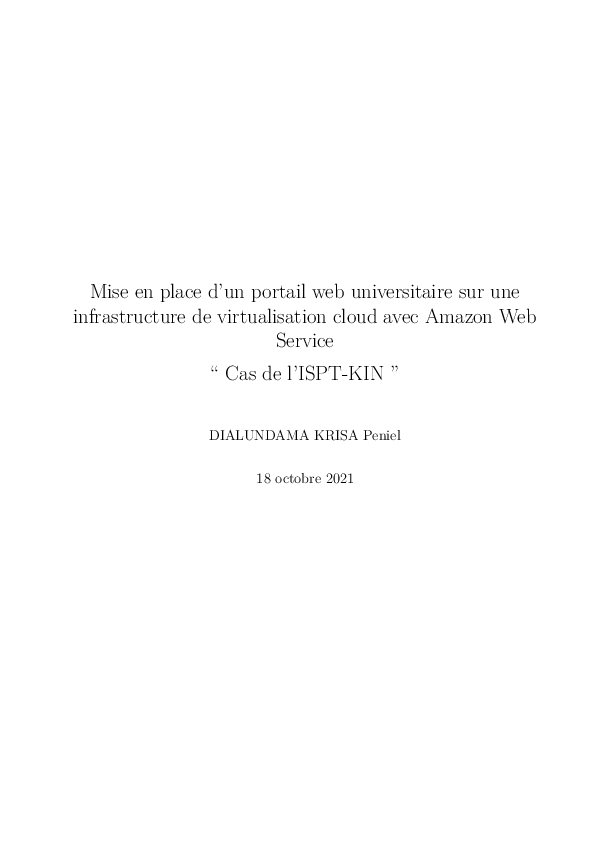 (PDF) Mise en place d’un portail web universitaire sur une ...