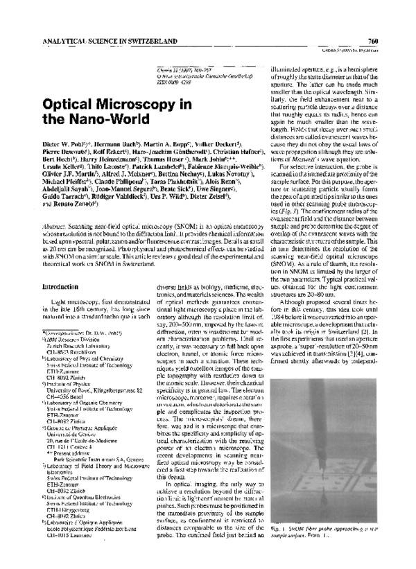 (PDF) Optical Microscopy in the Nano-World
