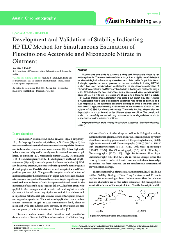 (PDF) Development and validation of stability indicating HPTLC method for simultaneous ...