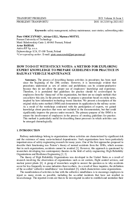 (PDF) How to Do It with Sticky Notes: A Method for Exploring Expert ...