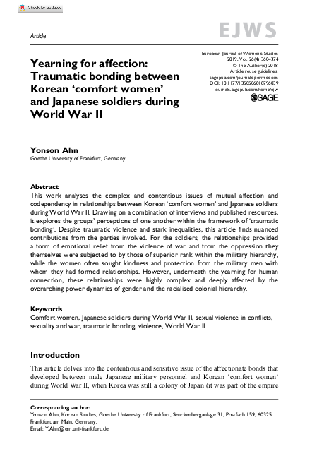 (PDF) Yearning for affection: Traumatic bonding between Korean ‘comfort ...