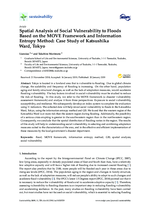 (PDF) Spatial Analysis of Social Vulnerability to Floods Based on the ...