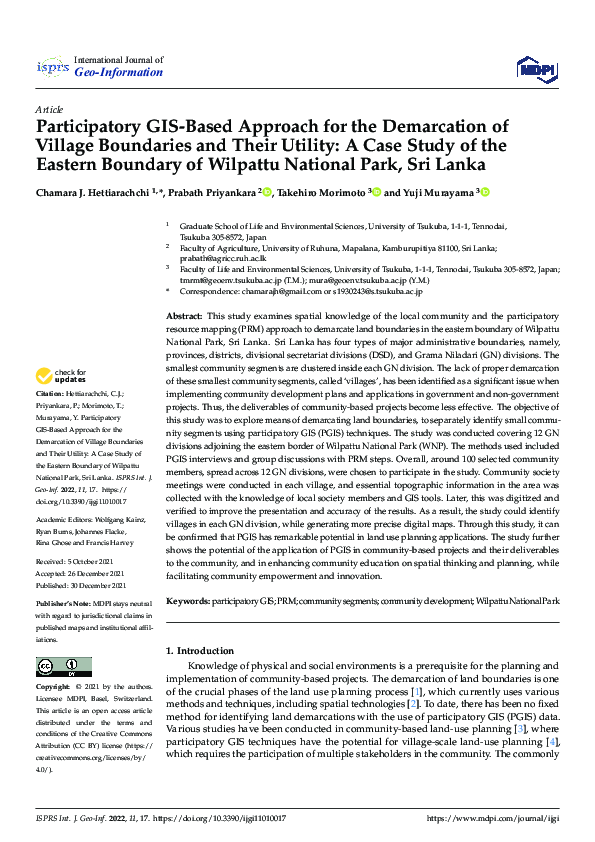 (PDF) Participatory GIS-Based Approach for the Demarcation of Village ...