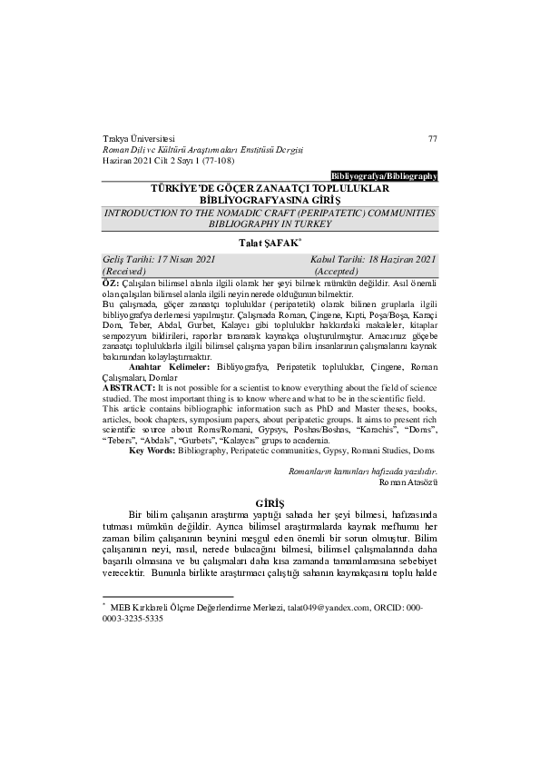 (PDF) Introduction to the Nomadic Craft (Peripatetic) Communities ...