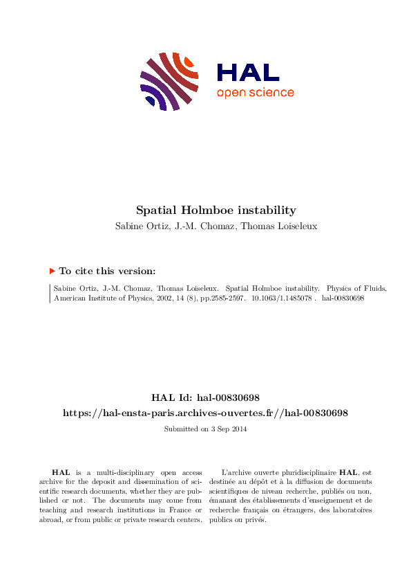 (PDF) Spatial Holmboe instability