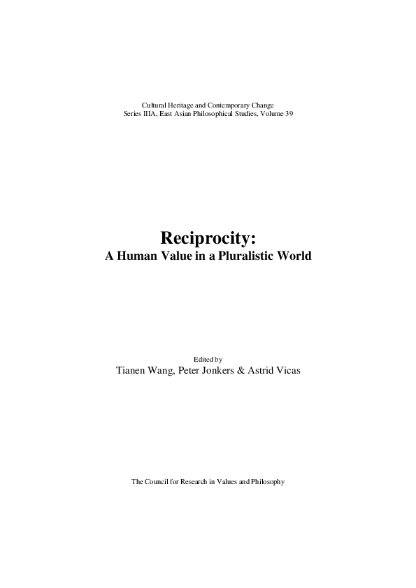(PDF) Reciprocity. A Human Value in a Pluralistic World