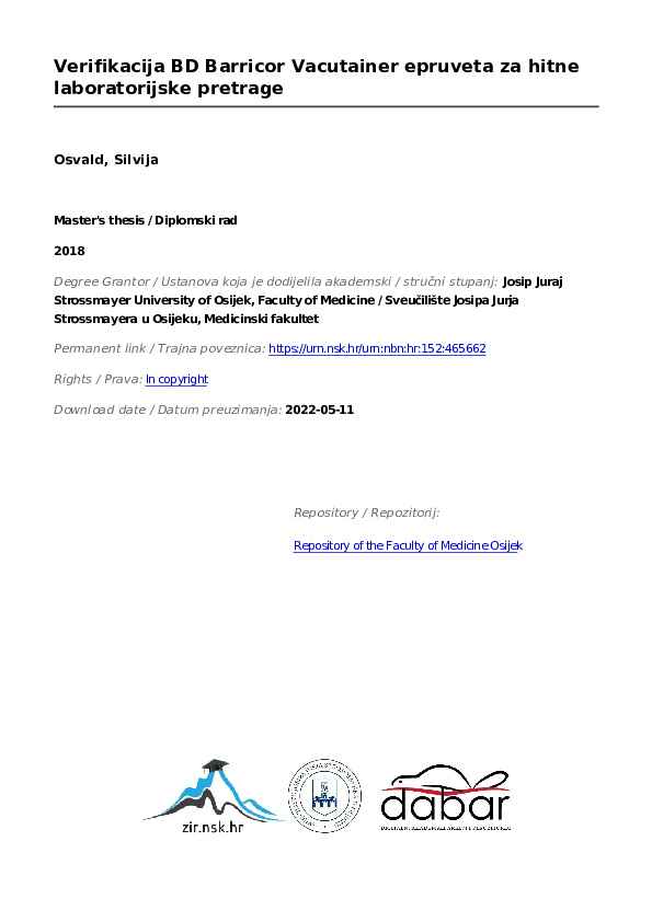 (PDF) Verification of BD Barricor Vacutainer tubes for emergency ...