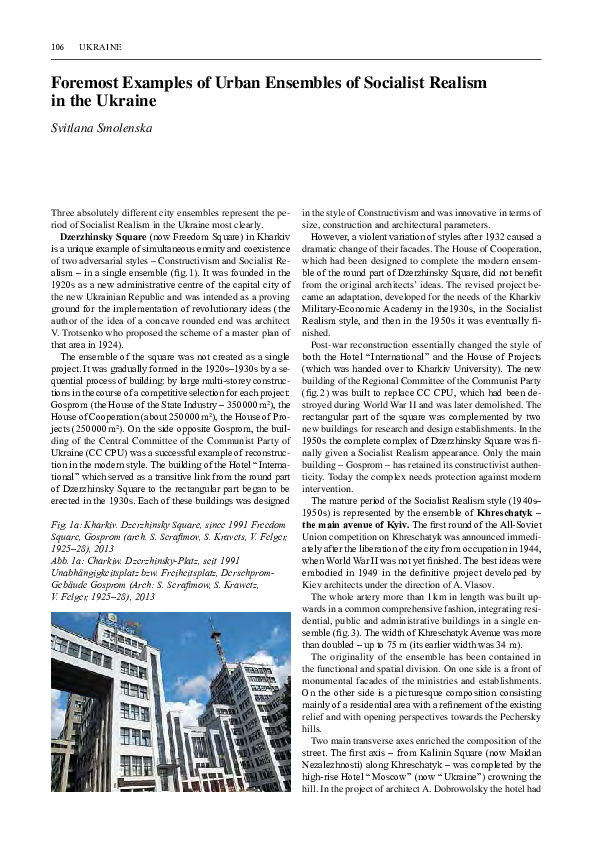 (PDF) Foremost Examples of Urban Ensembles of Socialist Realism in the ...