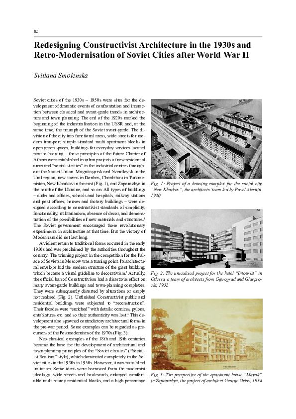 (PDF) Redesigning Constructivist Architecture in the 1930s and Retro-Modernisation of Soviet ...