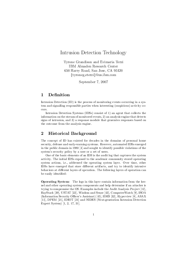Pdf Advancements In Intrusion Detection Systems