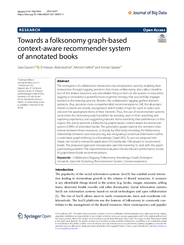 (PDF) Towards a folksonomy graph-based context-aware recommender system of annotated books