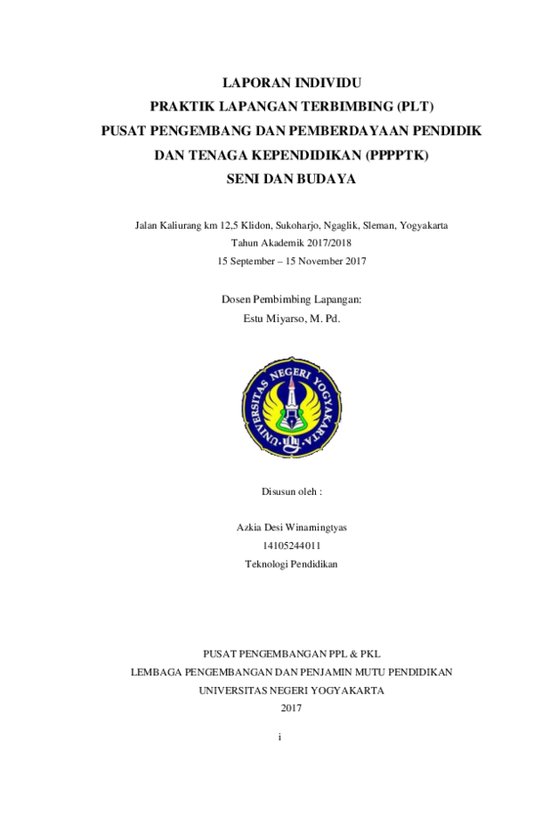 (PDF) Laporan Individu Praktik Lapangan Terbimbing