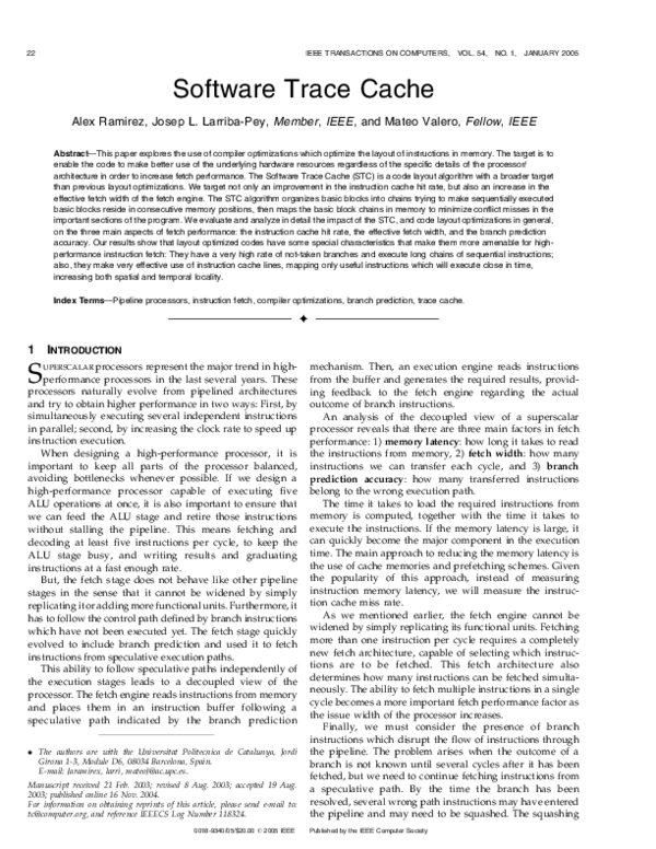(PDF) Software Trace Cache | Josep-lluis Larriba-pey - Academia.edu