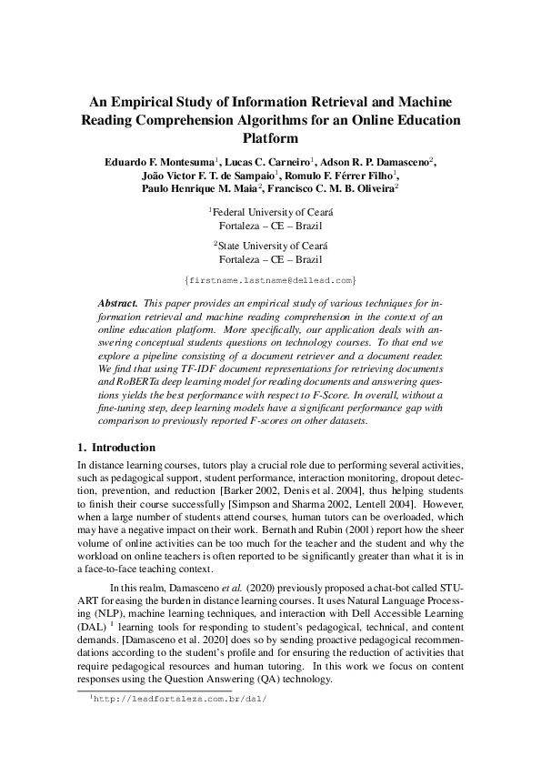 (PDF) An Empirical Study of Information Retrieval and Machine Reading Comprehension Algorithms ...
