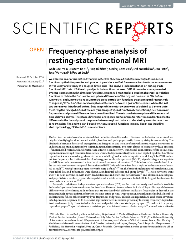 (PDF) Frequency-phase analysis of resting-state functional MRI