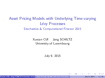 (PDF) Asset Pricing Models with Underlying Time-varying Lévy Processes