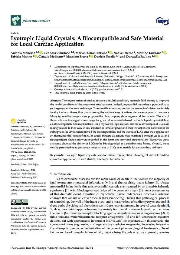 (PDF) Lyotropic Liquid Crystals: A Biocompatible and Safe Material for ...