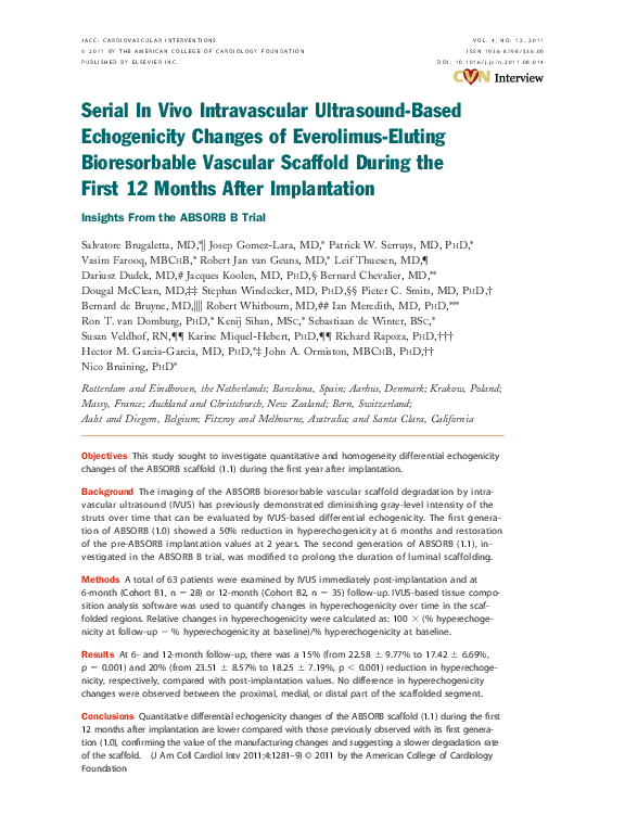 (PDF) Serial In Vivo Intravascular Ultrasound-Based Echogenicity ...
