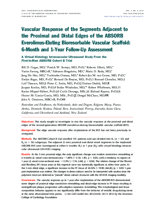 (PDF) Vascular Response of the Segments Adjacent to the Proximal and ...