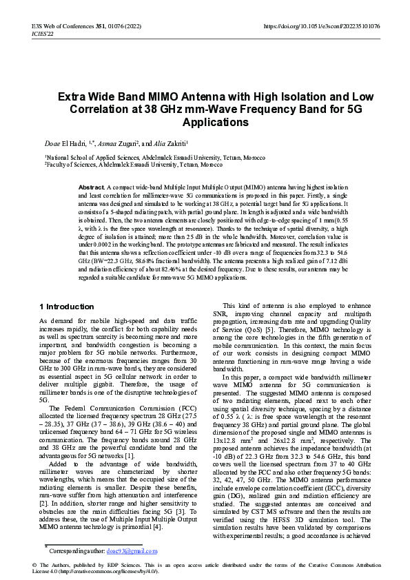 (PDF) Extra Wide Band MIMO Antenna with High Isolation and Low ...
