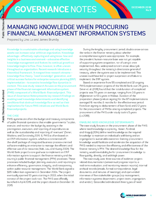 (PDF) Managing Knowledge When Procuring Financial Management ...