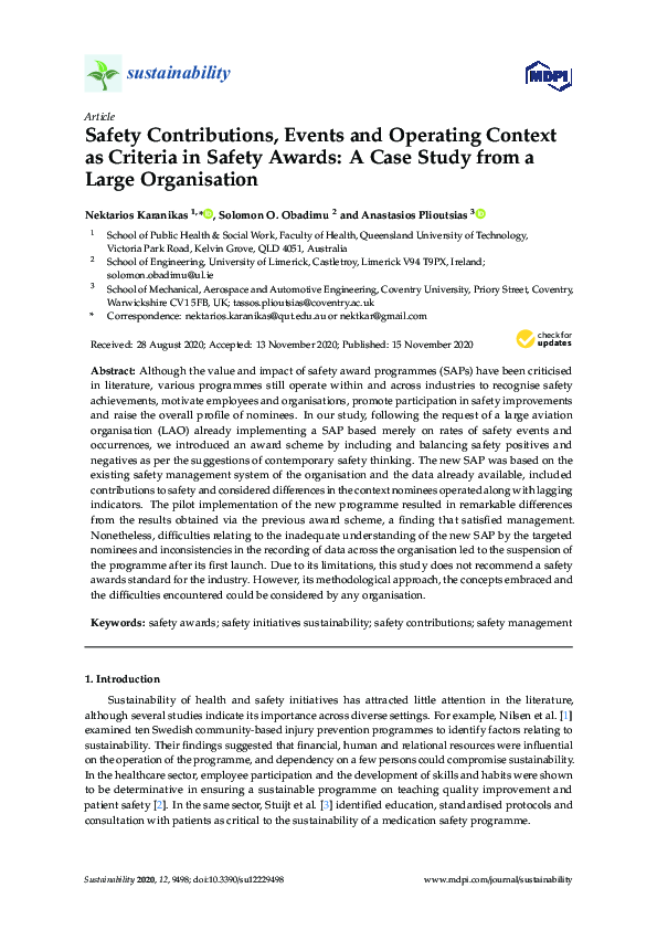 (PDF) Safety Contributions, Events and Operating Context as Criteria in ...