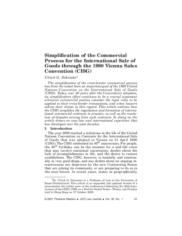 (PDF) Simplification of the Commercial Process for the International ...