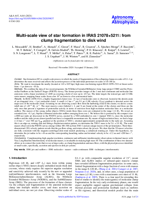 (PDF) Multi-scale view of star formation in IRAS 21078+5211: from clump ...