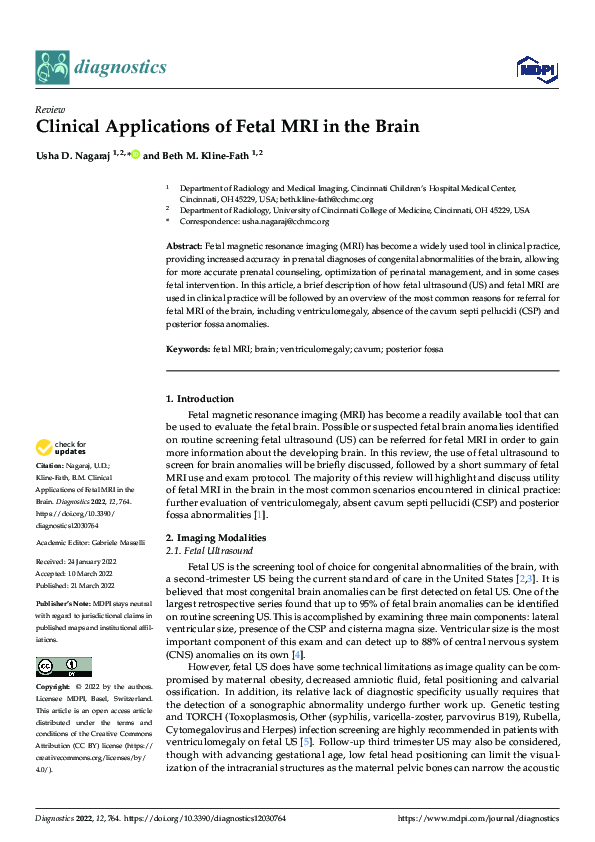 (PDF) Clinical Use of Fetal MRI for Brain Abnormalities