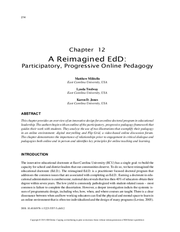 (PDF) A Reimagined EdD