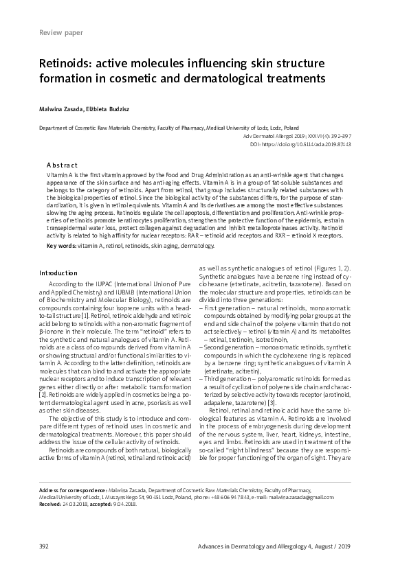 (PDF) Retinoids: active molecules influencing skin structure formation ...