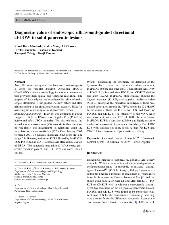 (PDF) Diagnostic value of endoscopic ultrasound-guided directional ...