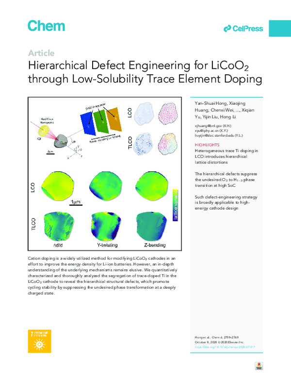 (PDF) Hierarchical Defect Engineering for LiCoO2 through Low-Solubility Trace Element Doping